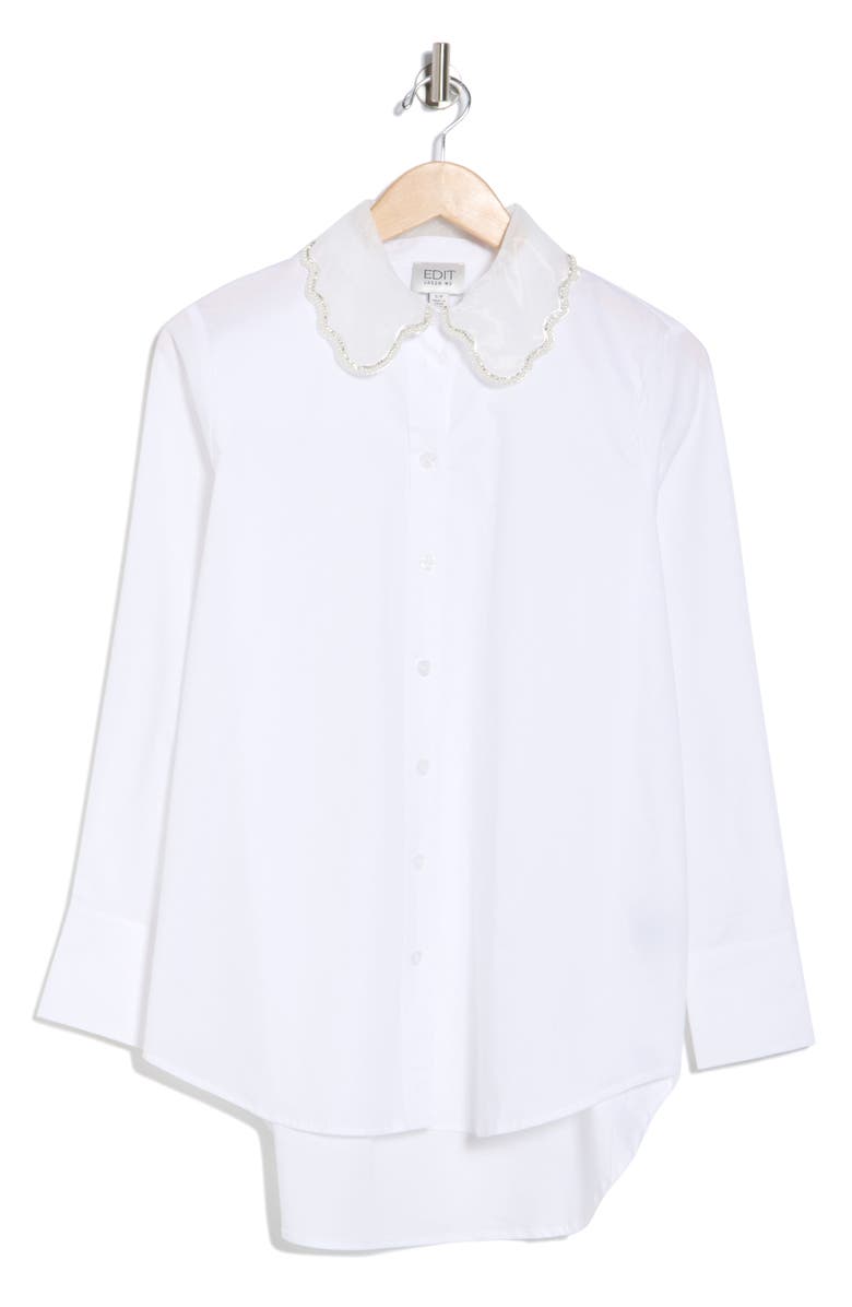 JASON WU Scalloped Collar Long Sleeve Button-Up Shirt | Nordstromrack