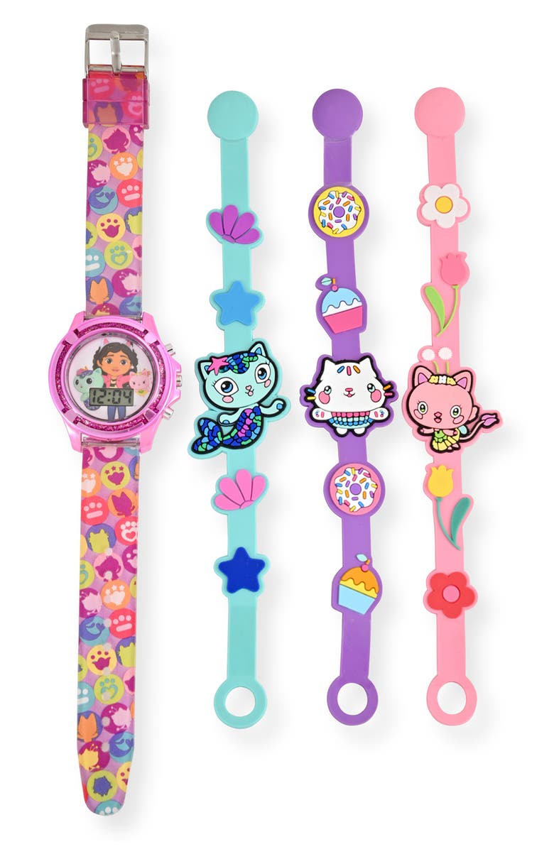 Accutime DreamWorks Gabby's Dollhouse LCD Watch with 3 Bracelets Set ...