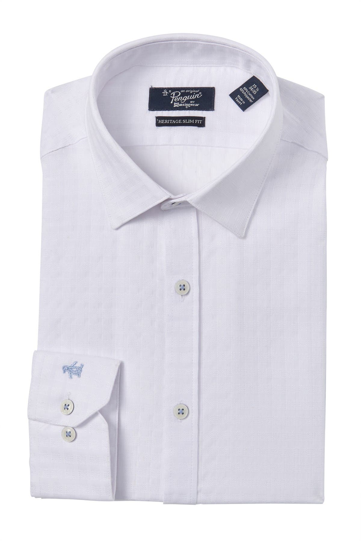 Original Penguin Slim Fit Checkered Texture Dress Shirt | Nordstromrack