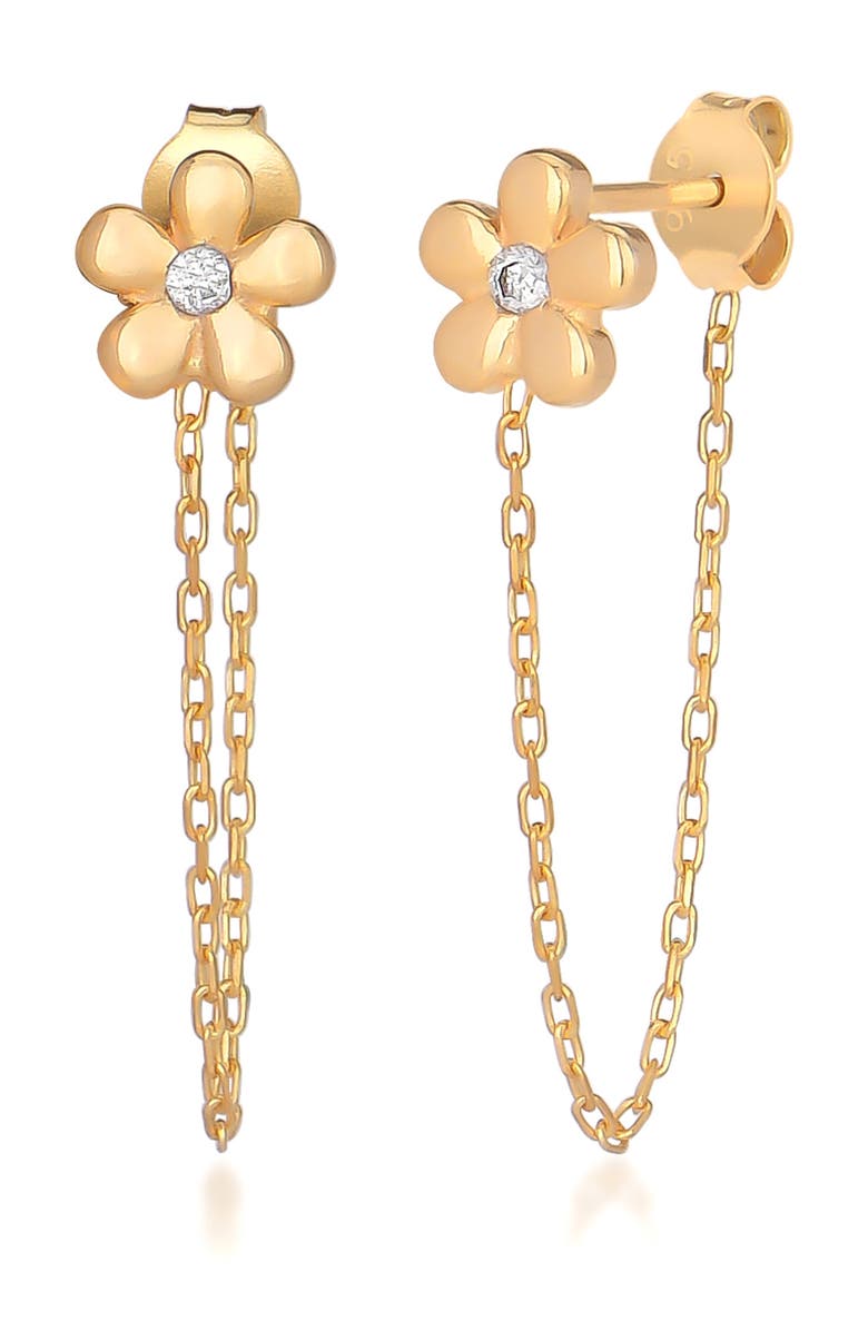 SPHERA MILANO Gold Vermeil Flower Front Back Earrings | Nordstromrack