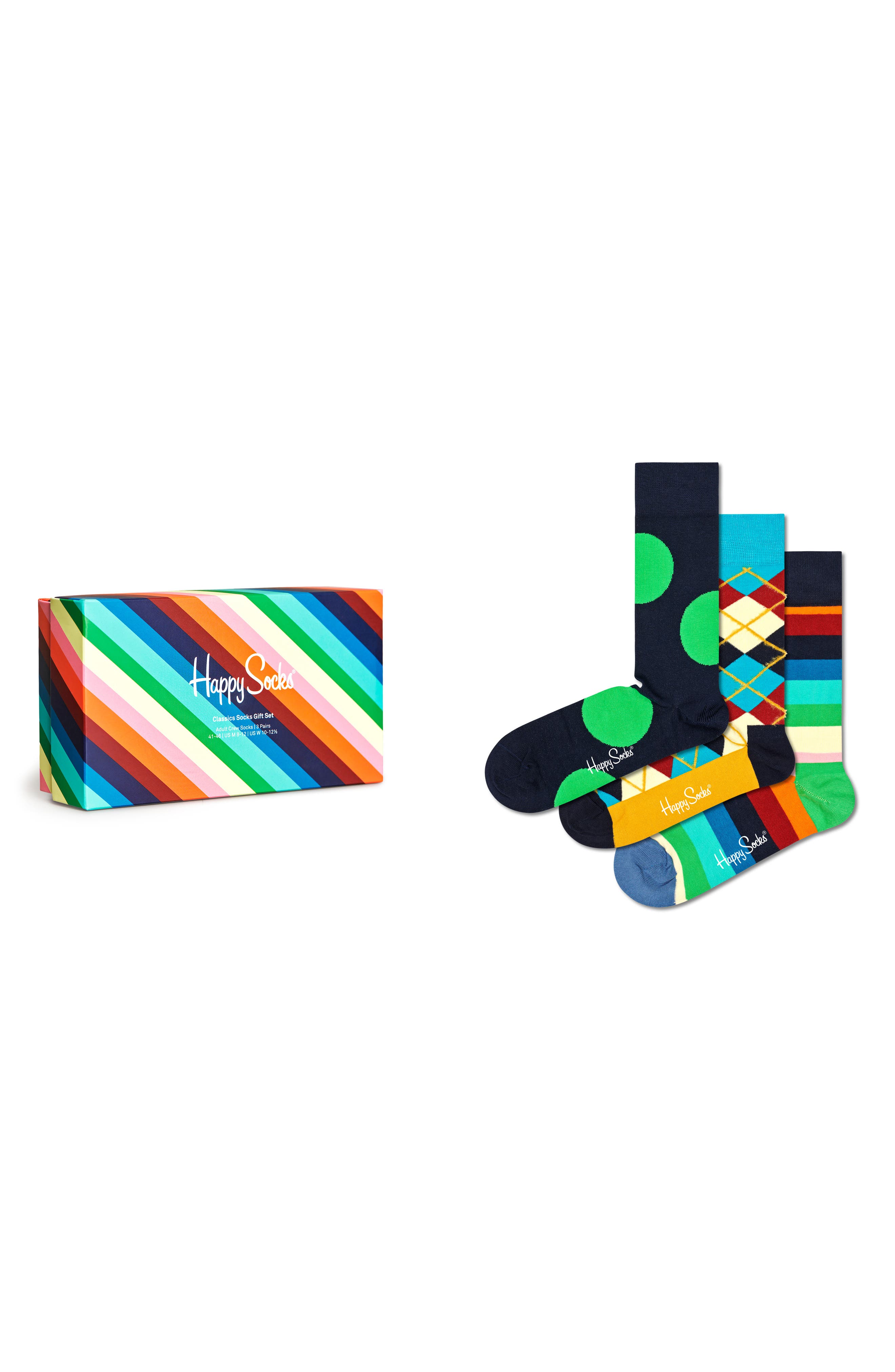 Happy Socks Assorted 3-Pack Classic Socks Gift Set | Nordstromrack