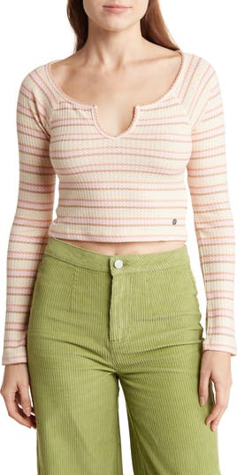 Roxy Crop Waffle Knit Top | Nordstromrack