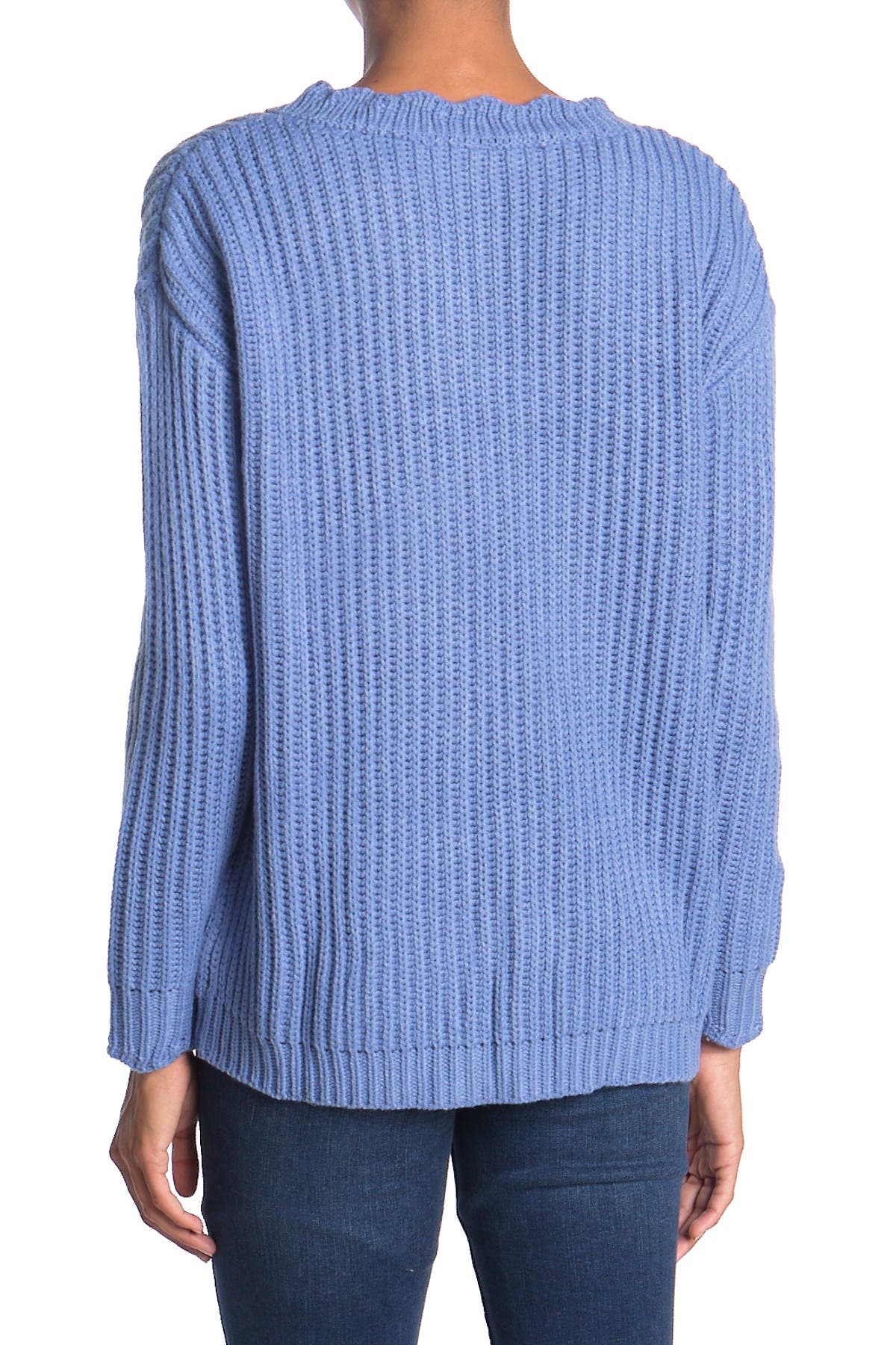 All in Favor Scalloped V-Neck Sweater | Nordstromrack