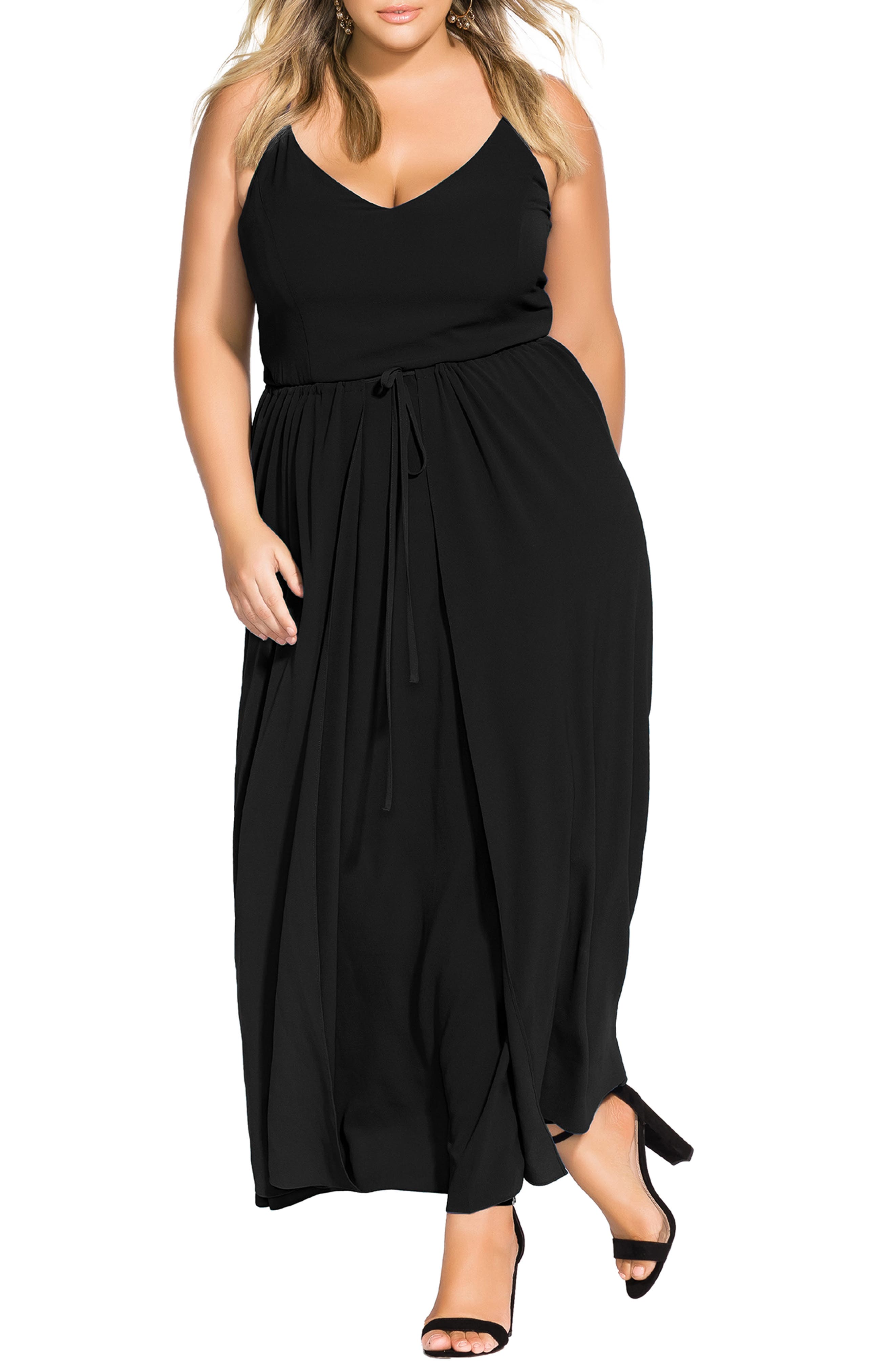 City Chic Divine Overlay Racerback Maxi Dress | Nordstromrack