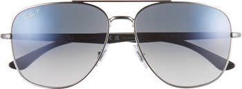 Ray-Ban 60mm Polarized Square Aviator Sunglasses | Nordstrom