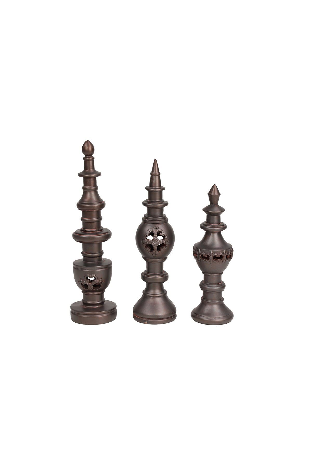 WILLOW ROW Tall Bronze Decorative Finials Shelf & Table Decor - Set of ...
