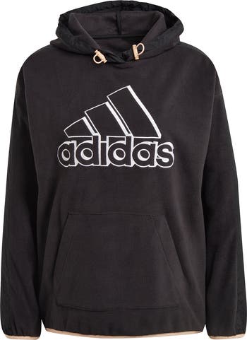 adidas Brand Love Giant Logo Polar Fleece Hoodie | Nordstromrack