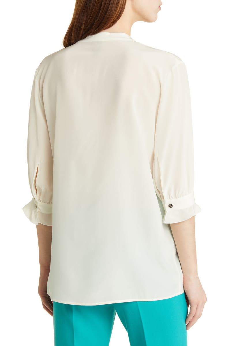 BOSS Birula Split Neck Silk Blouse | Nordstromrack