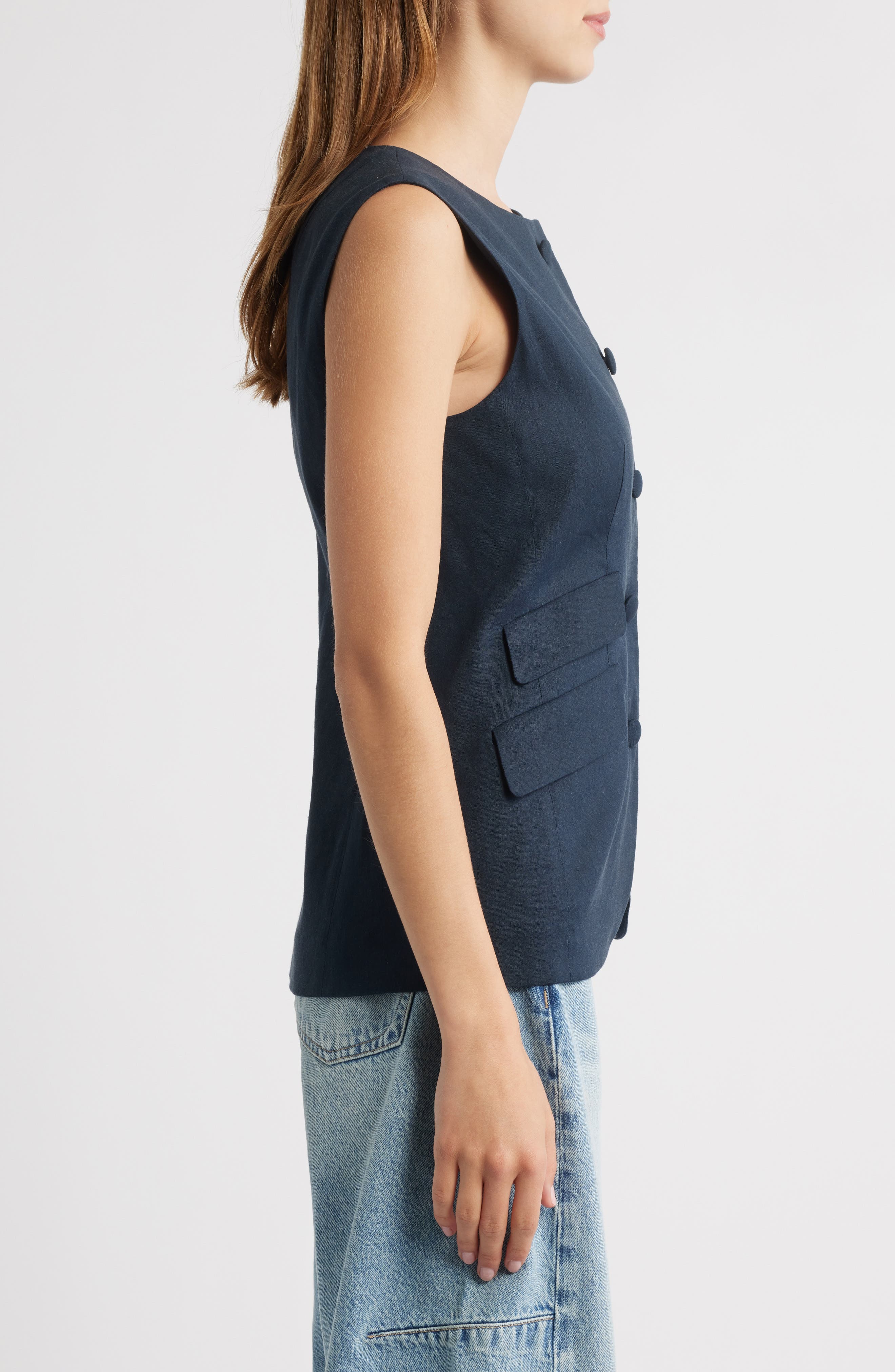 rag & bone Slade Linen Blend Vest | Nordstromrack