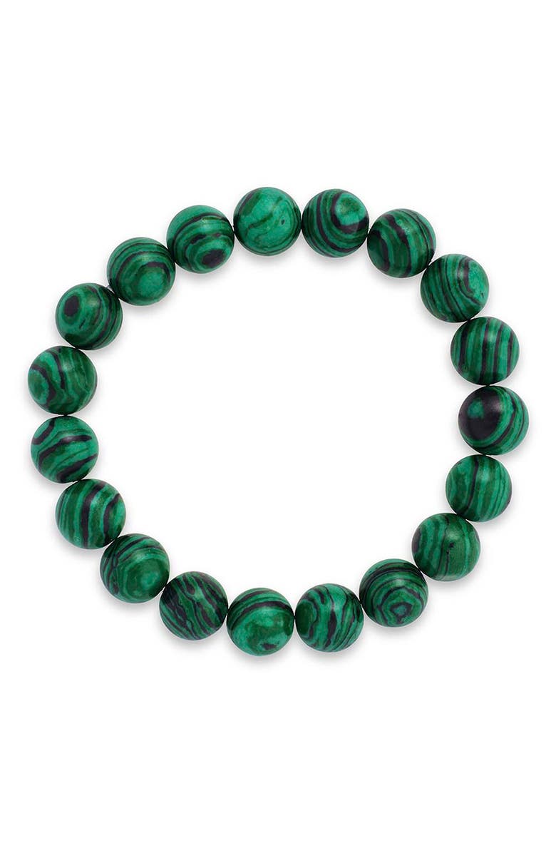 Sterling Forever Malachite Beaded Stretch Bracelet | Nordstromrack