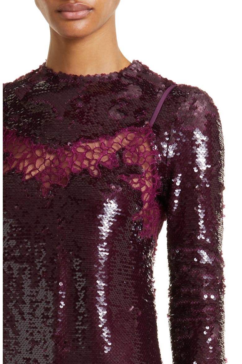 Simkhai Mako Sequin & Lace Long Sleeve Dress (Women) | Nordstromrack