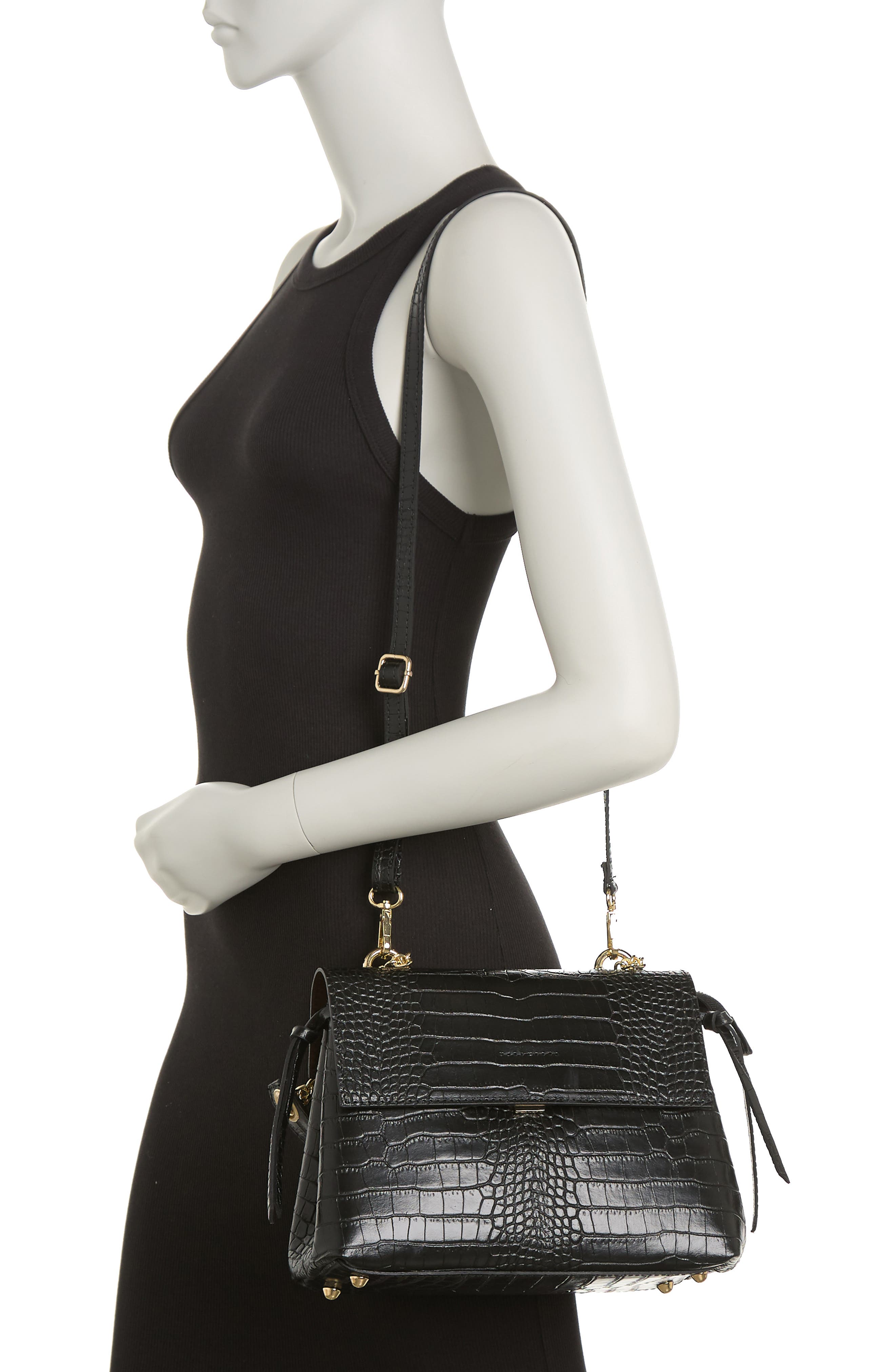 GIORGIO COSTA Croc Embossed Leather Crossbody Bag | Nordstromrack