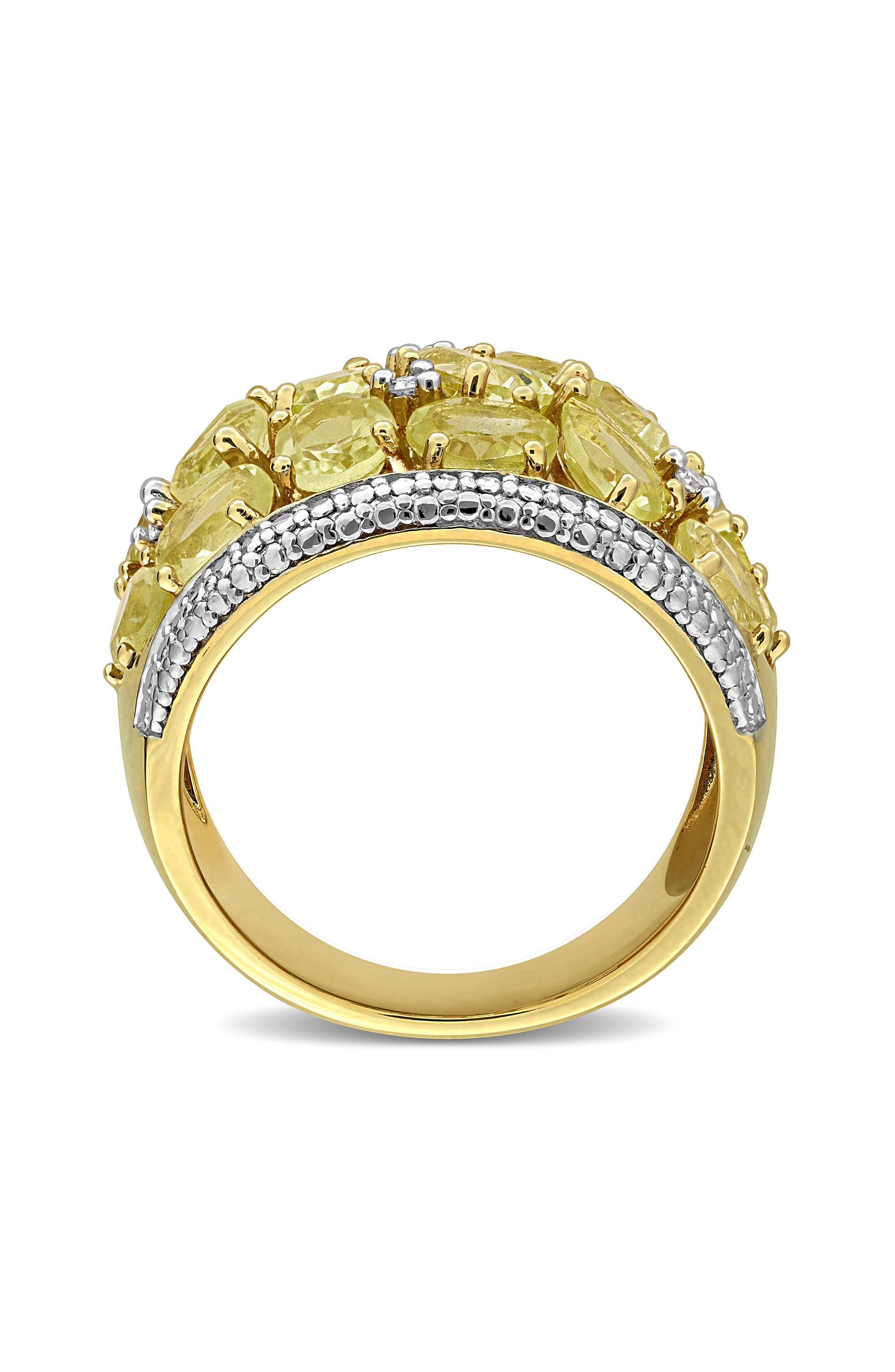 DELMAR Lemon Quartz & Diamond Wide Band Ring | Nordstromrack