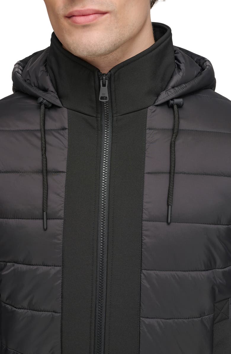 Kenneth Cole New York Water Resistant Mixed Media Hooded Jacket ...