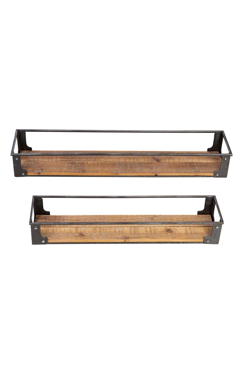 HONEY-CAN-DO Metal & Wood Floating Wall Shelf - Set of 3 | Nordstromrack