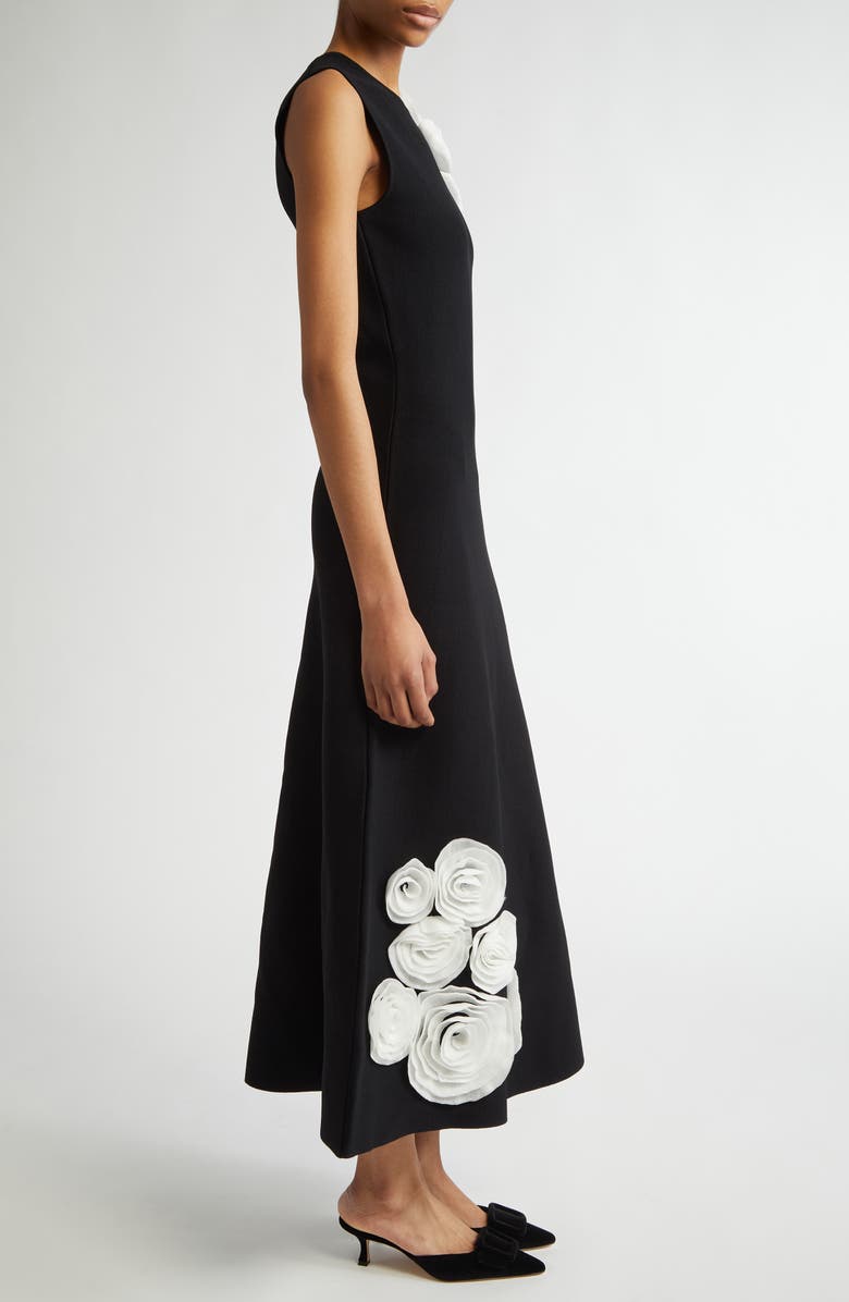 Lela Rose Rosette Embellished Sleeveless Milano Knit Dress | Nordstrom