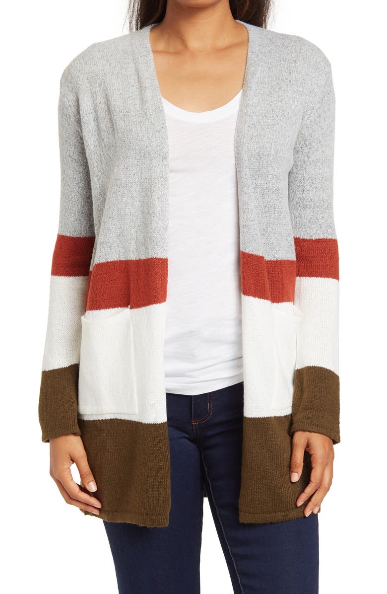 BY DESIGN Elsa Long Colorblock Cardigan | Nordstromrack