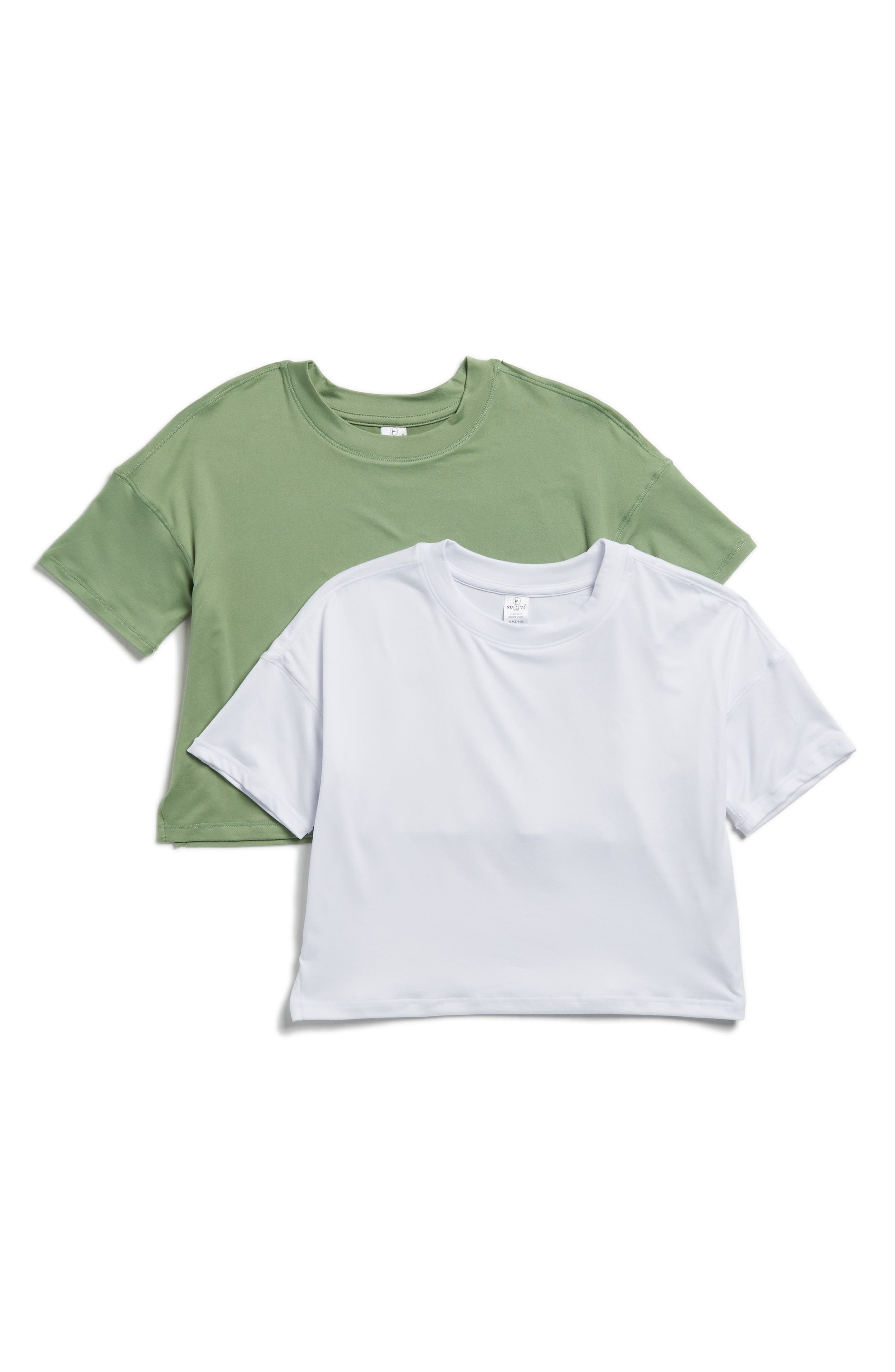 90 DEGREE BY REFLEX Kids' Assorted 2-Pack Boxy Crop T-Shirts ...