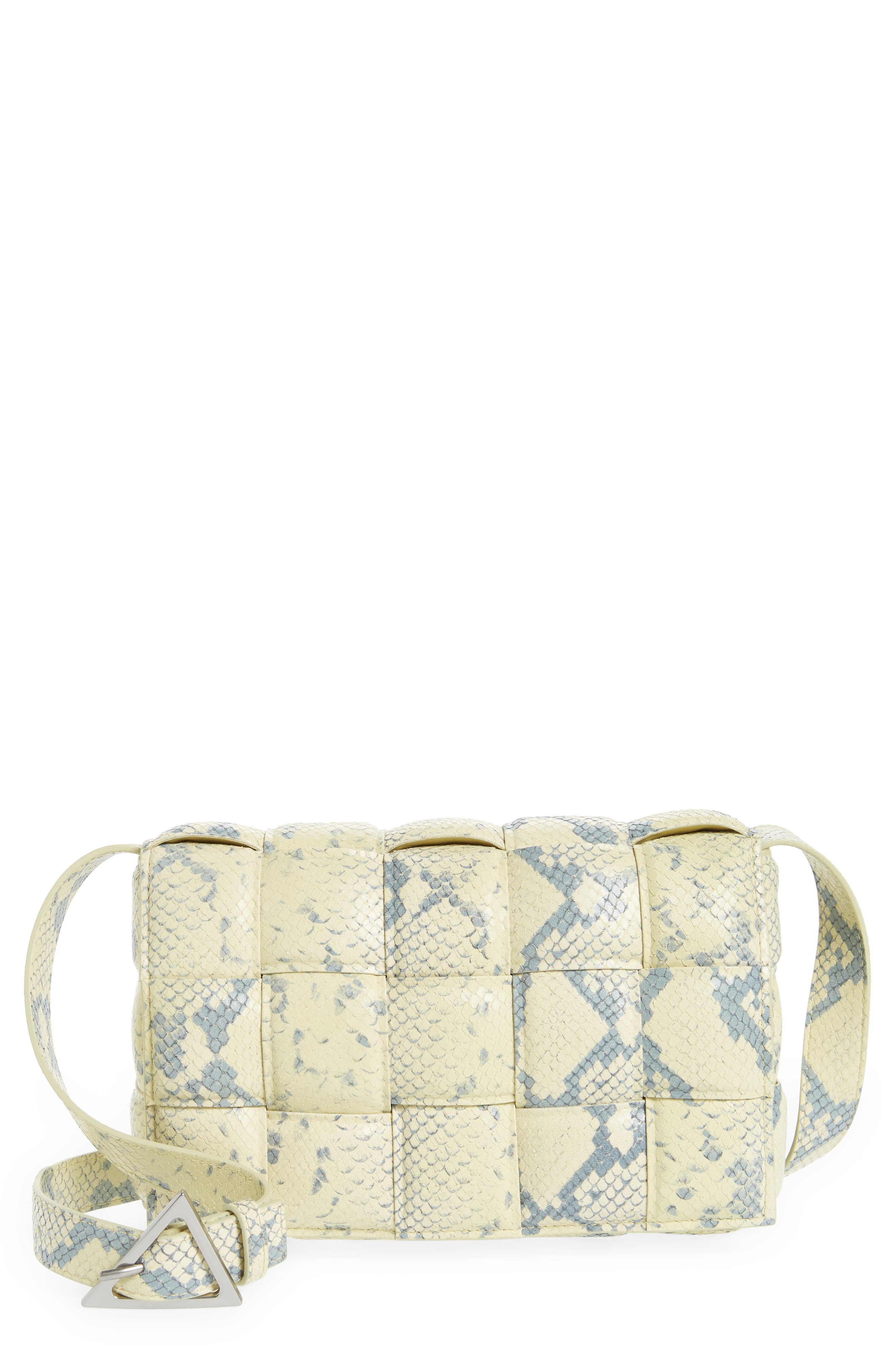 Bottega Veneta Padded Cassette Python Embossed Leather Crossbody Bag ...