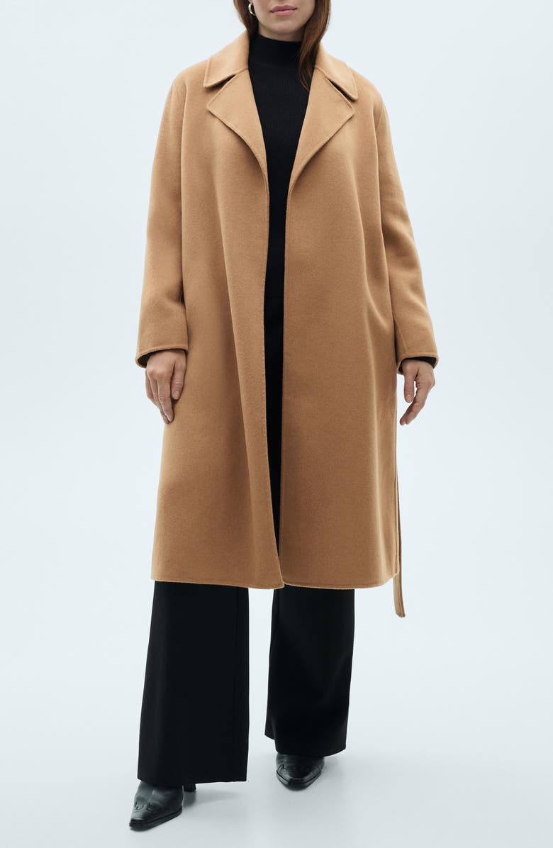MANGO Belted Handmade Wool Blend Coat | Nordstrom