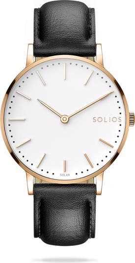 Solios Watches The Solar Classic | White Dial - Rose Gold Case | Nordstrom