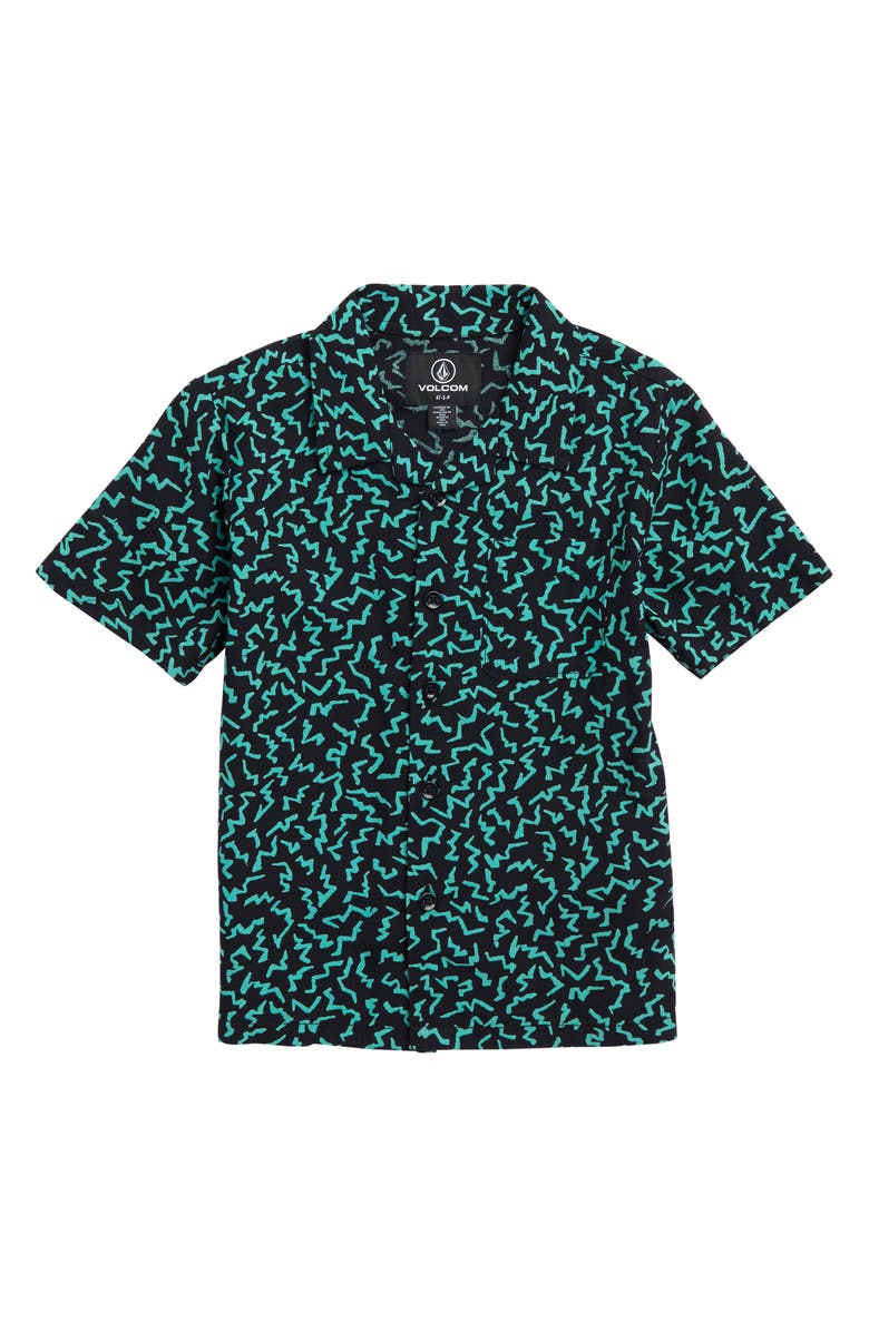 Volcom Kids' Asphalt Beach Squiggle Print Camp Shirt | Nordstromrack