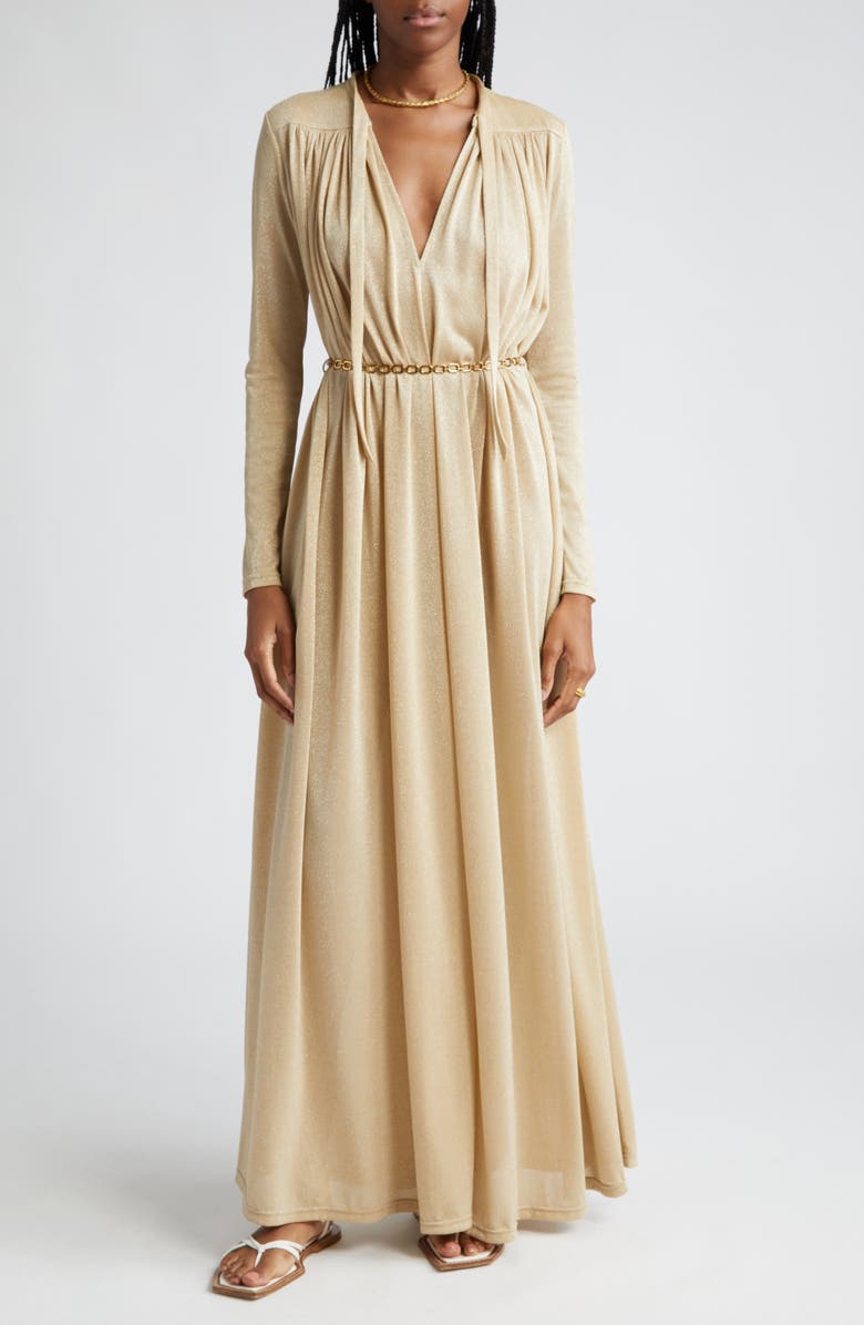 Zimmermann Matchmaker Metallic Long Sleeve Jersey Dress | Nordstromrack