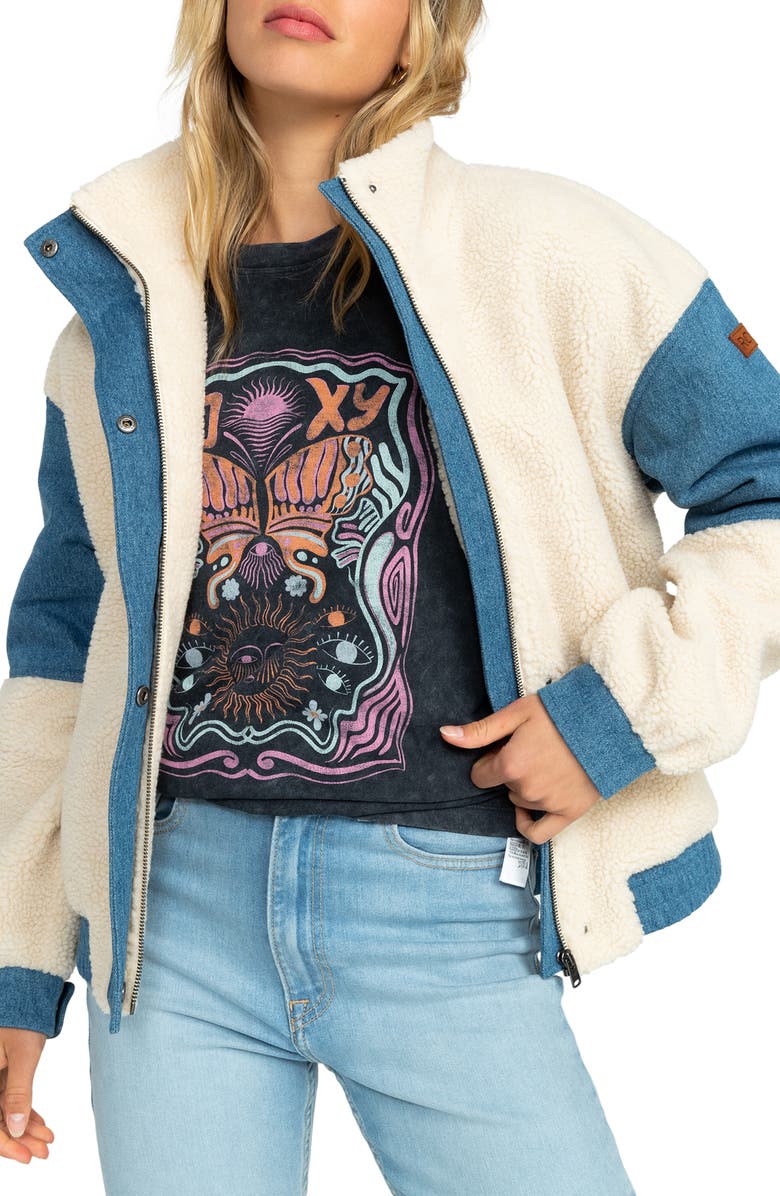 Roxy Wrap It Up Faux Shearling Aviator Jacket | Nordstromrack