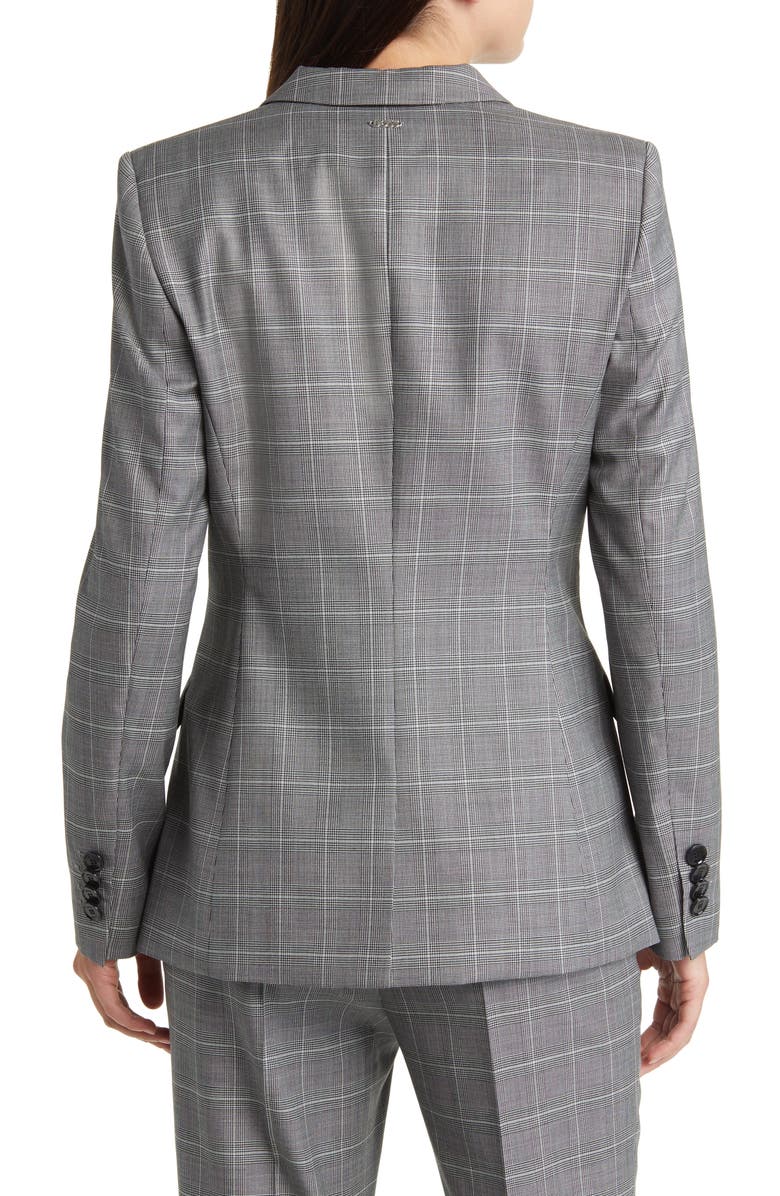 BOSS Juicylara Check One-Button Virgin Wool Blazer | Nordstromrack
