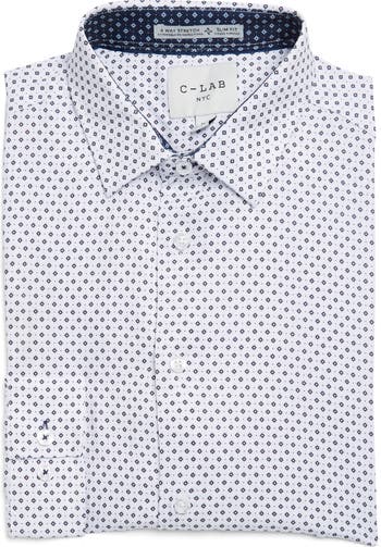 C-LAB NYC Slim Fit Geometric 4-Way Stretch Dress Shirt | Nordstromrack