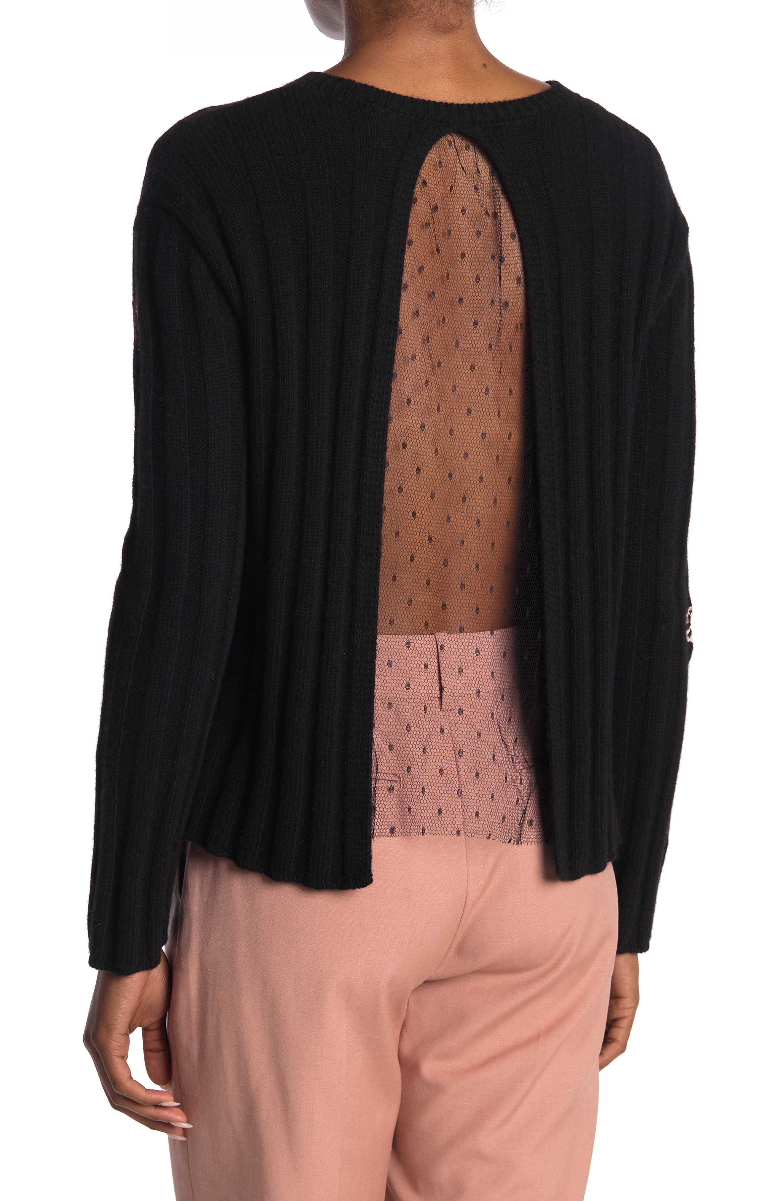 RED Valentino Floral Embroidered Knit Sweater | Nordstromrack