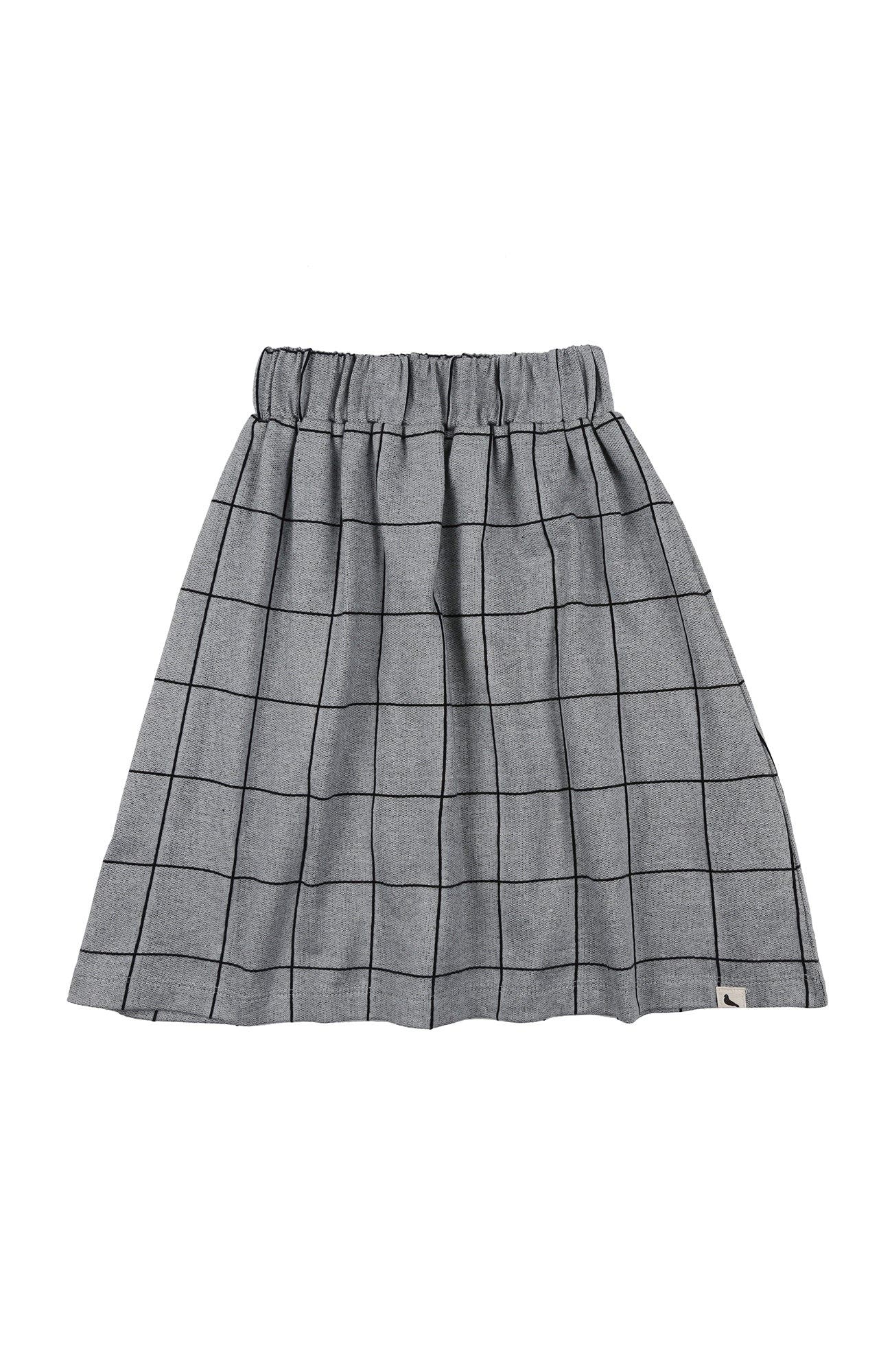 Turtledove London Kids Organic Cotton Window Pane Check Print Skirt ...
