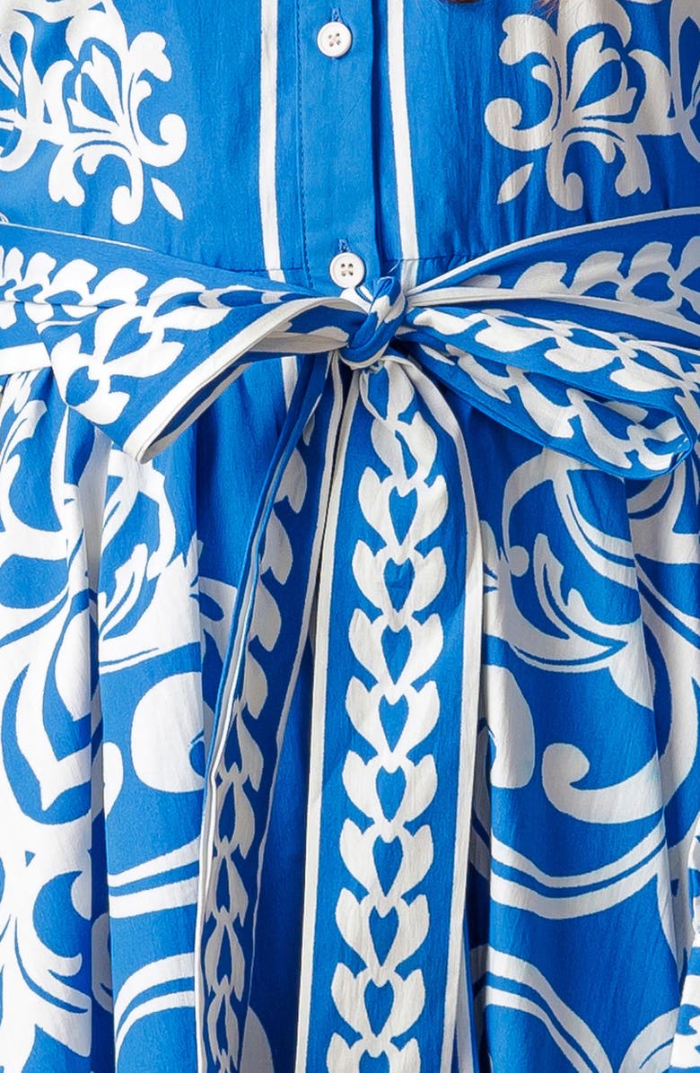 FLYING TOMATO Swirl Print Long Sleeve Shirtdress | Nordstromrack