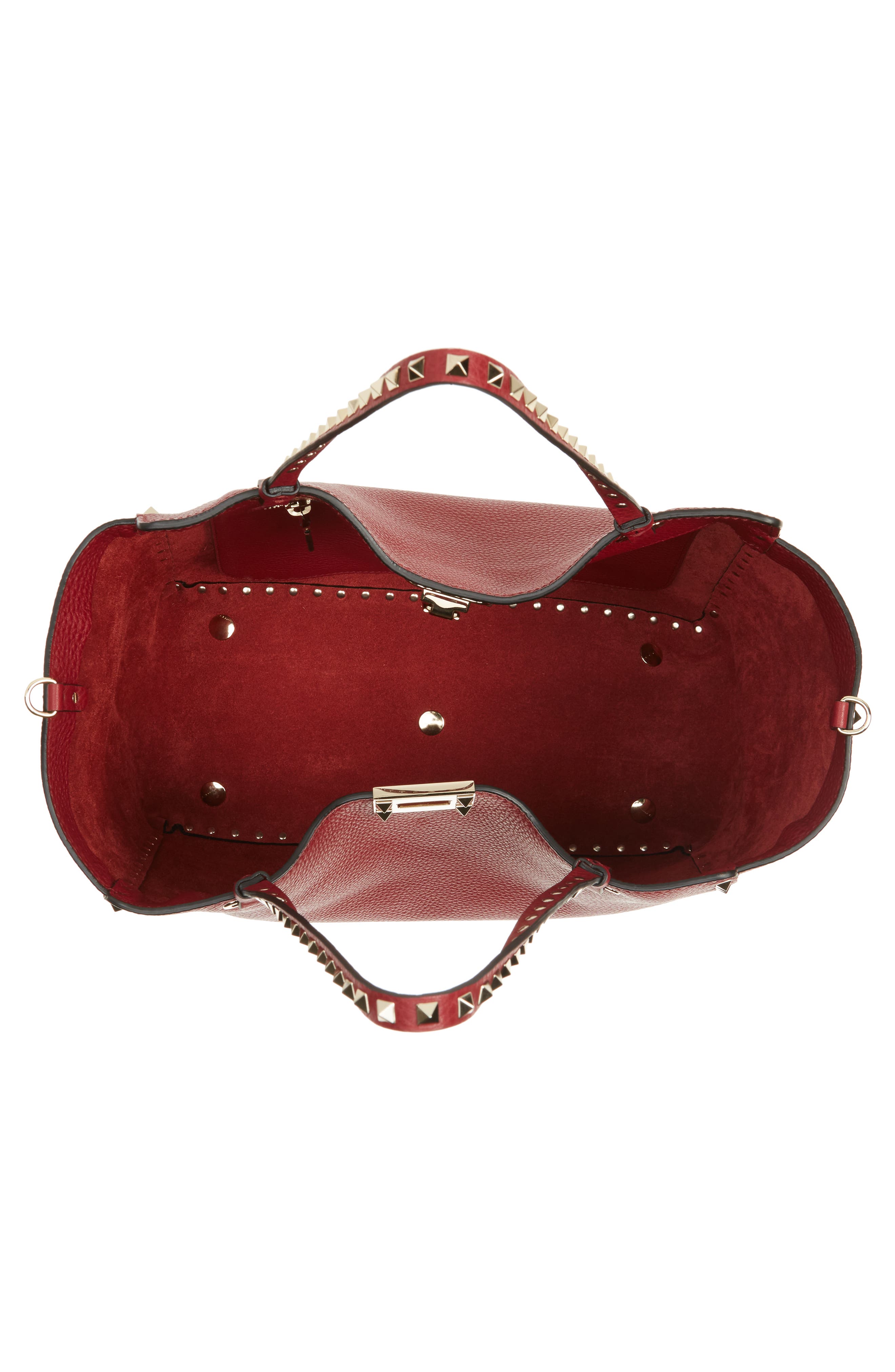 Valentino Garavani Medium Rockstud Grained Calfskin Leather Tote ...