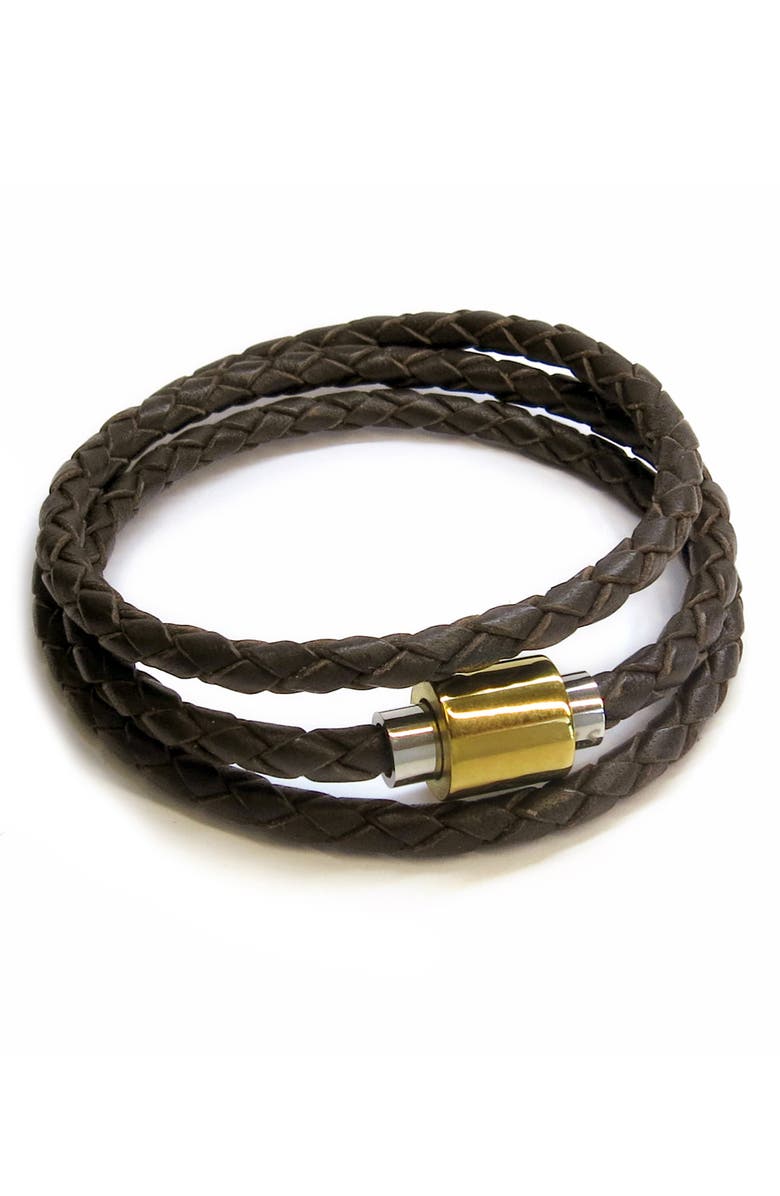 Liza Schwartz Original Braided Leather Triple Wrap Magnetic Bracelet ...