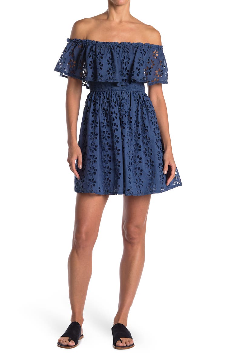 THREADS AND STATES THREADS & STATES Eyelet Off-The-Shoulder Ruffle ...