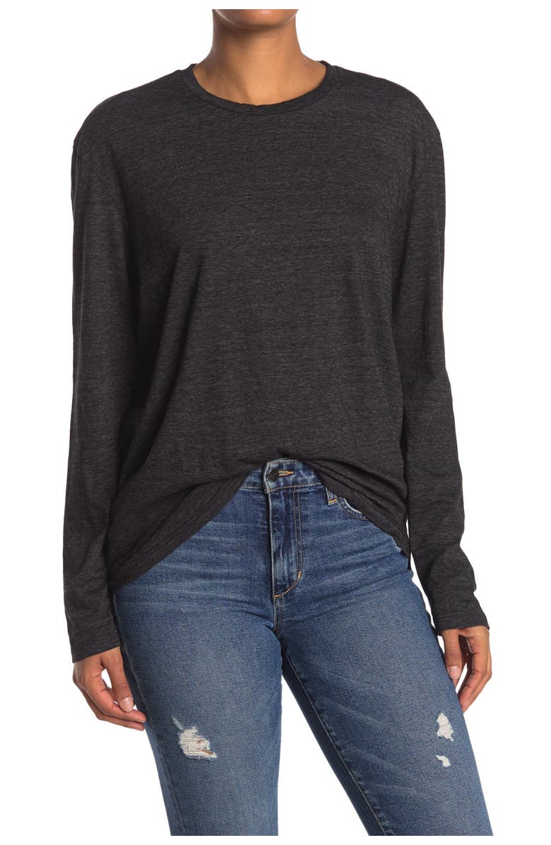 Goodlife Long Sleeve Scallop Crewneck Top | Nordstromrack