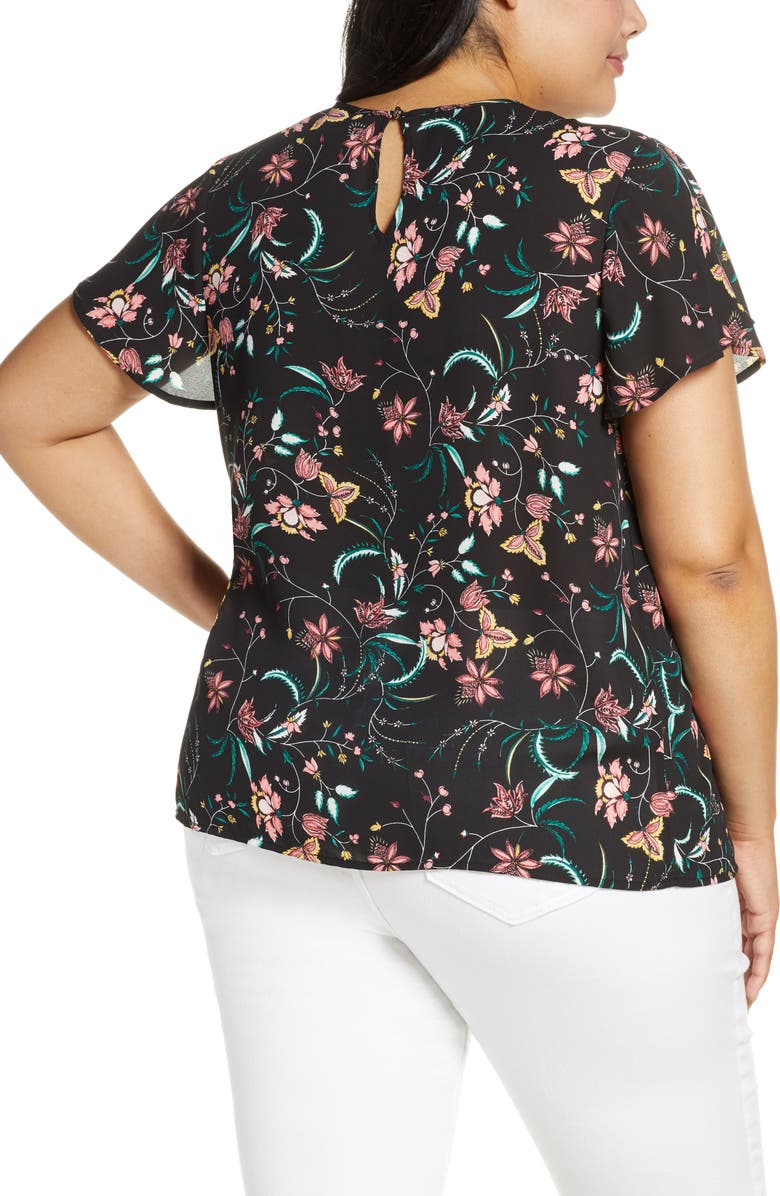 CeCe Marrakesh Ink Floral Blouse | Nordstrom