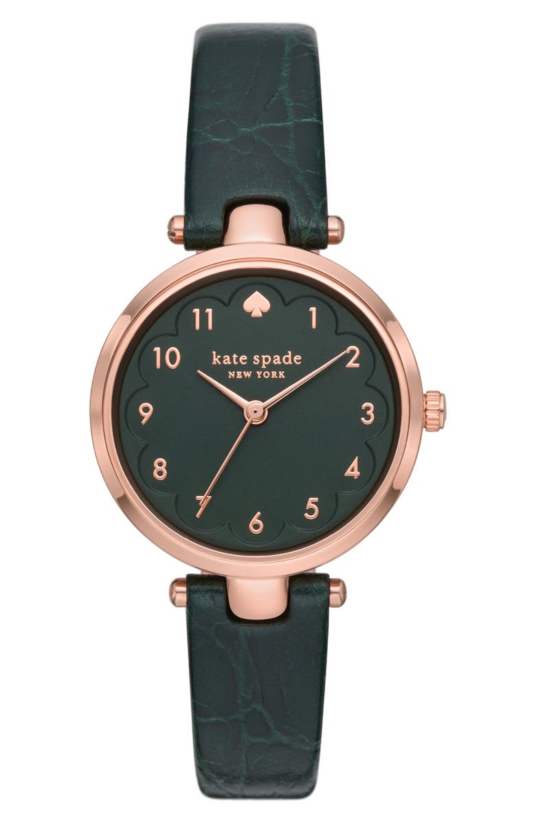 Kate Spade New York holland croc embossed leather strap watch, 28mm ...