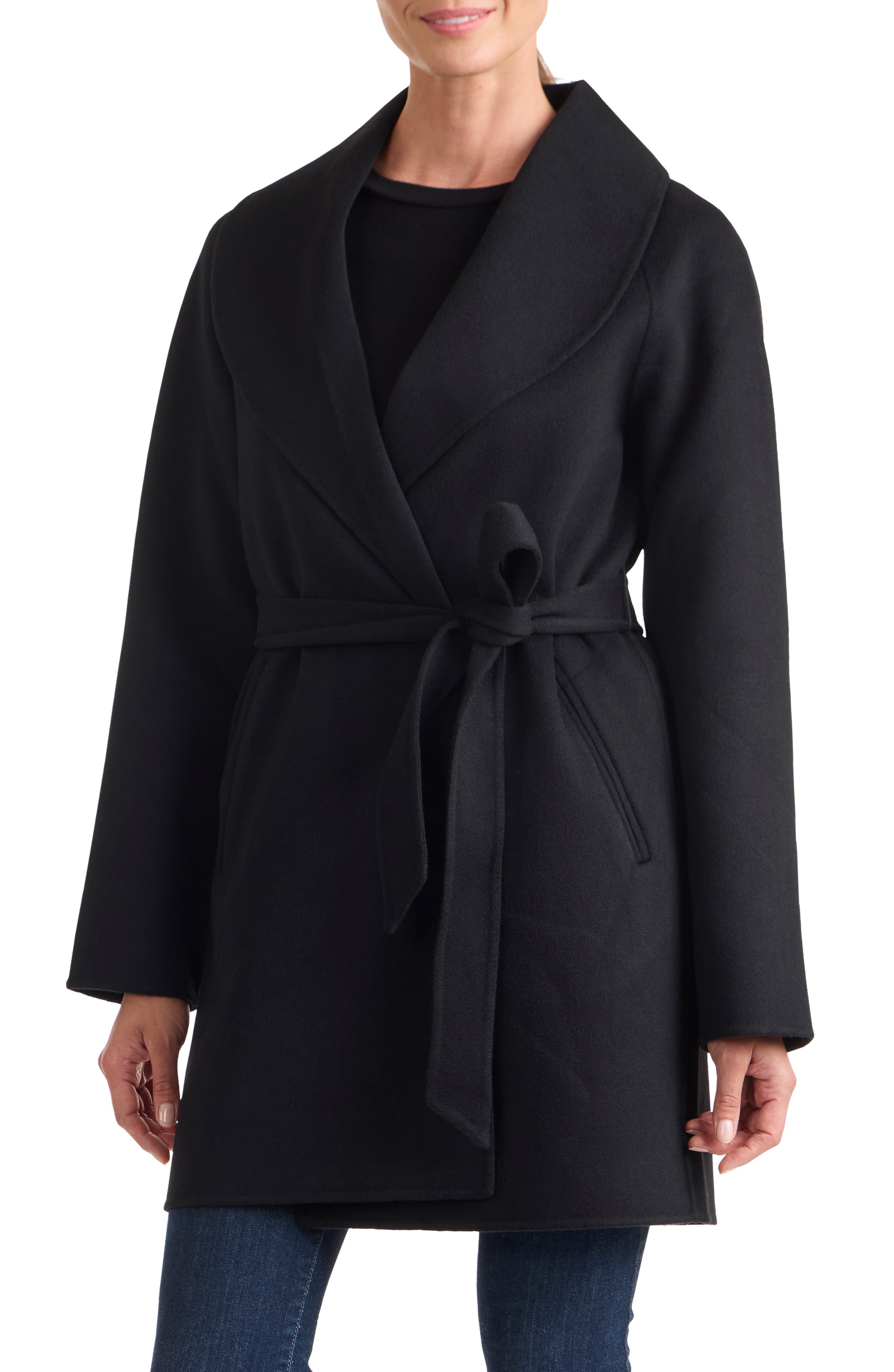 Sofia Cashmere Double Face Wool Blend Wrap Coat | Nordstrom