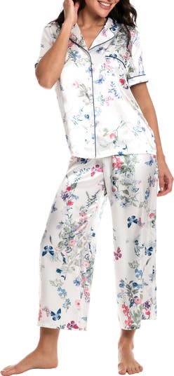 In Bloom by Jonquil Floral Satin Menswear Pajamas | Nordstromrack