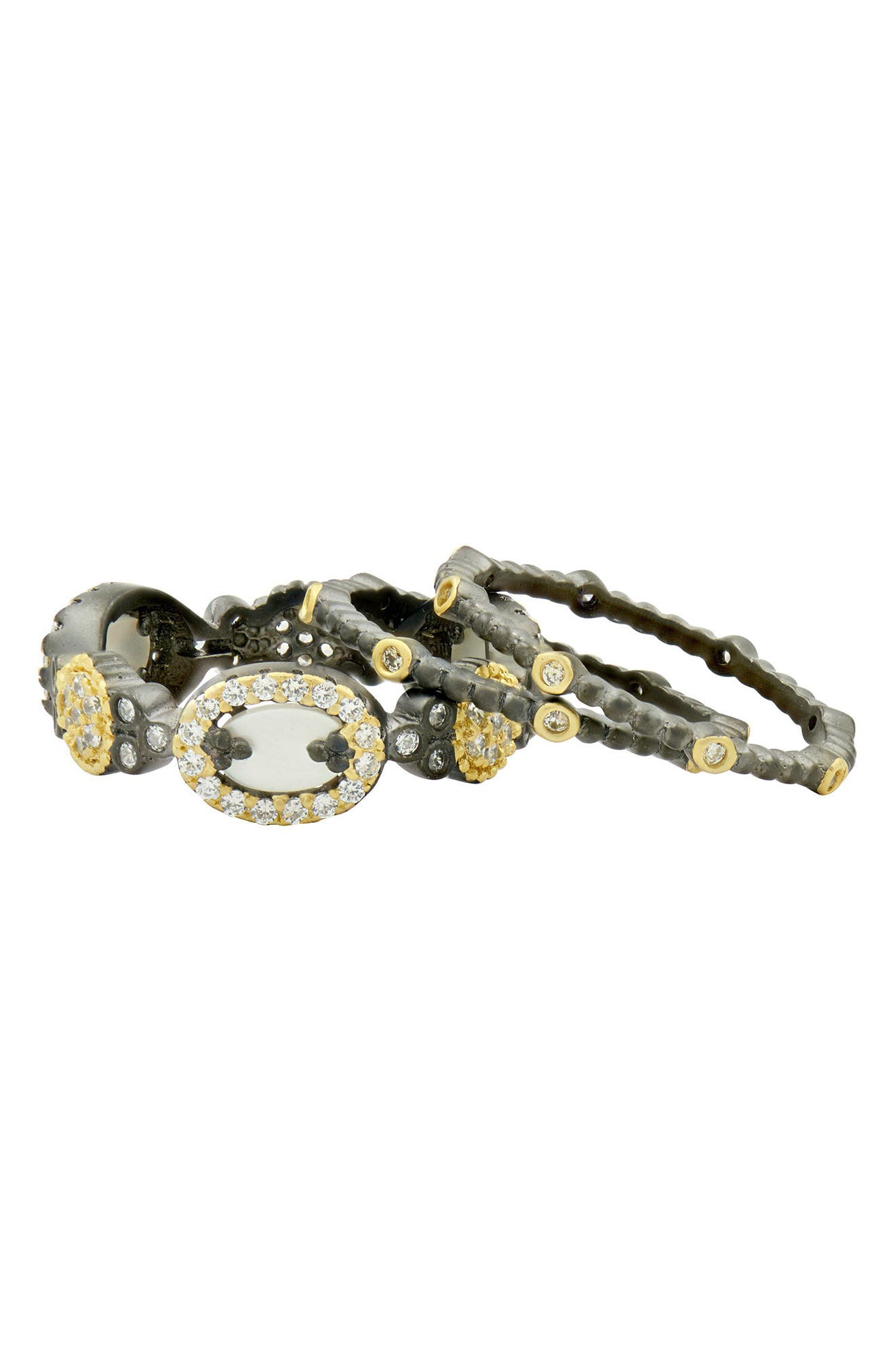 FREIDA ROTHMAN Imperial Gold Clad Sterling Silver Mother-of-Pearl Pave ...