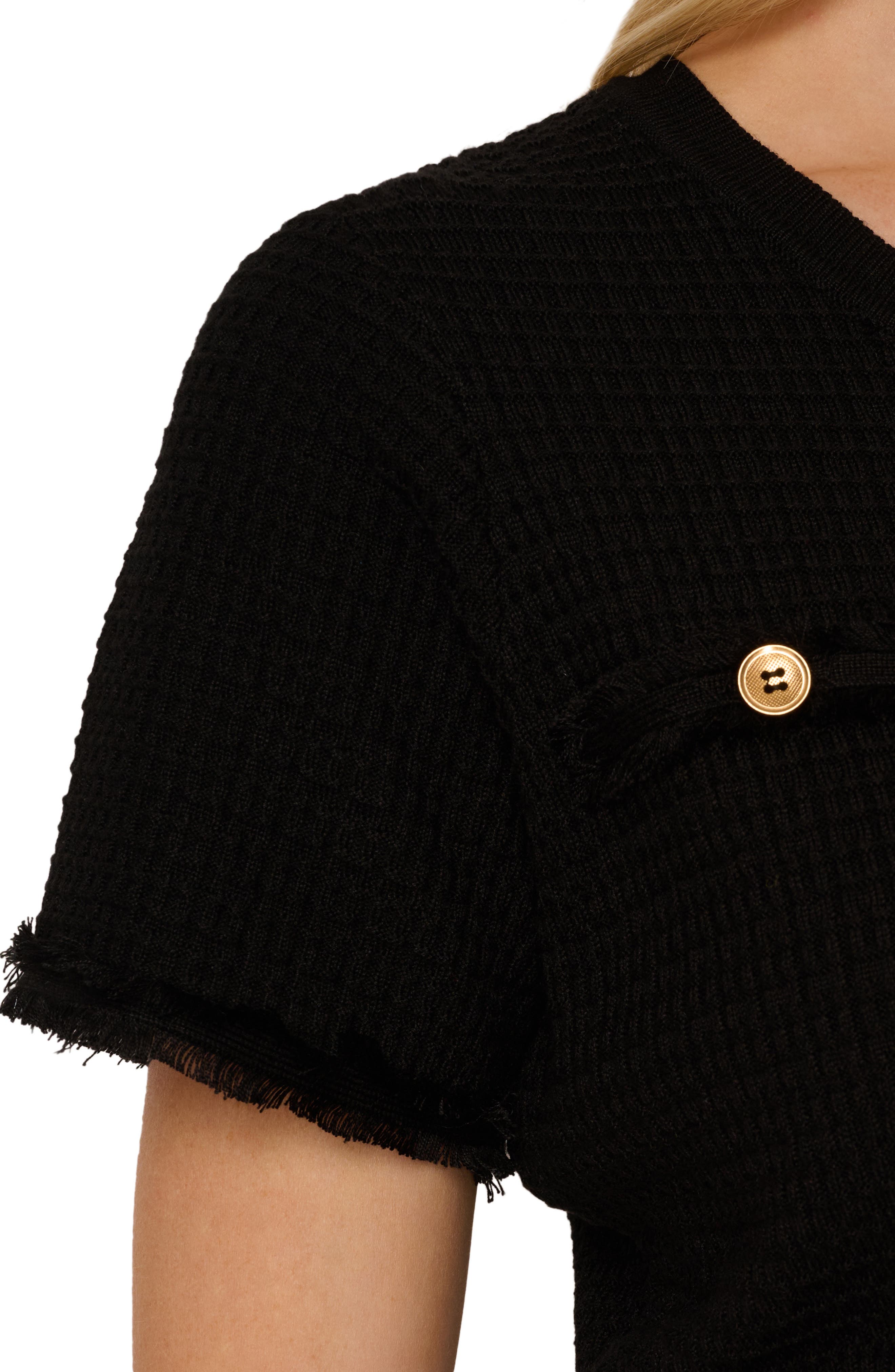 Adrianna Papell Short Sleeve Waffle Knit Midi Sweater Dress | Nordstromrack