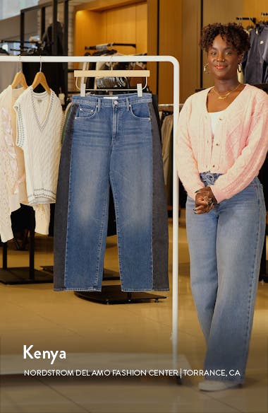 MOTHER Lil Half Pipe Flood High Waist Ankle Wide Leg Jeans | Nordstrom