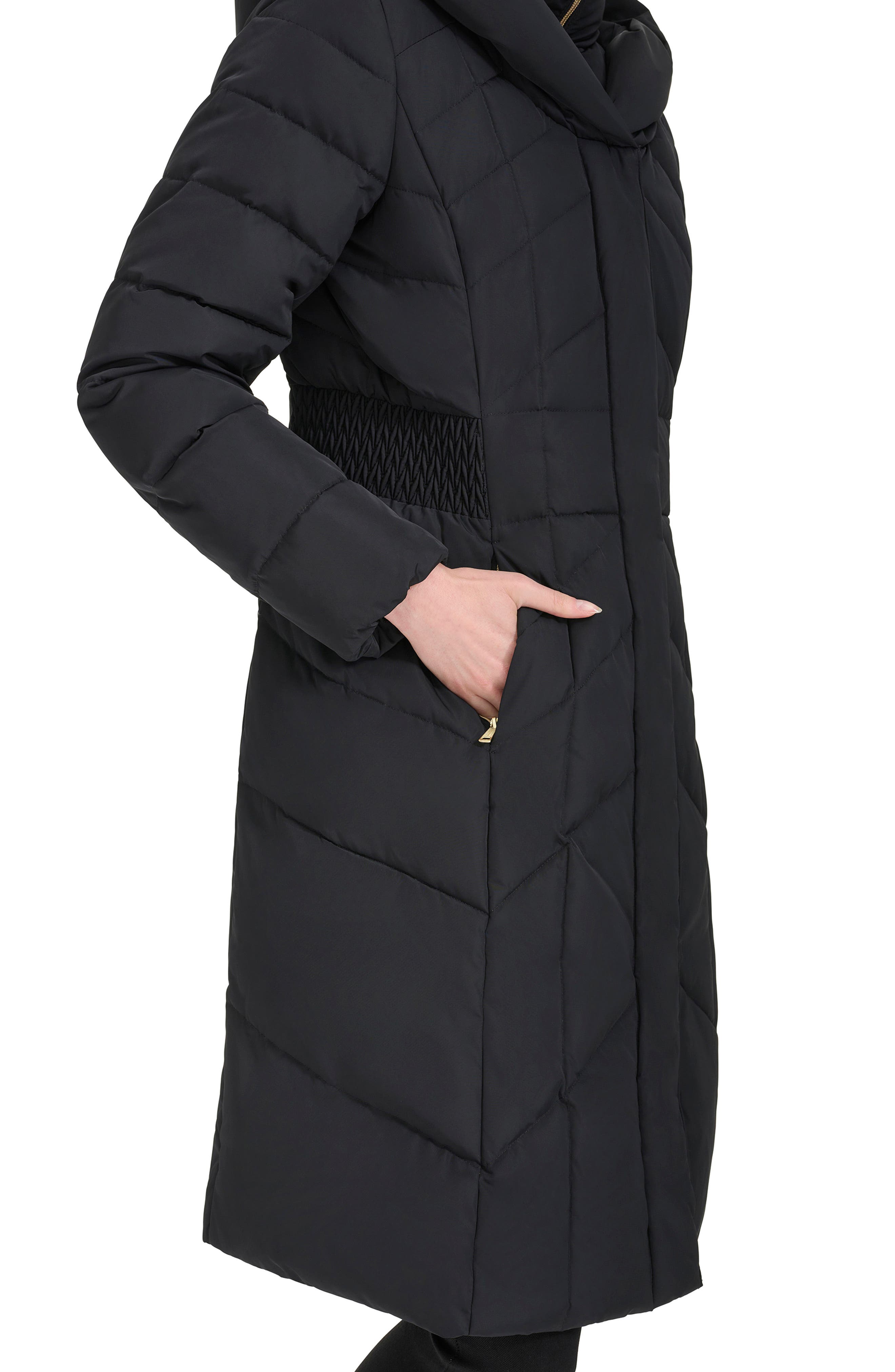 Cole Haan Signature Taffeta Puffer Coat with Quilted Zip Bib | Nordstrom