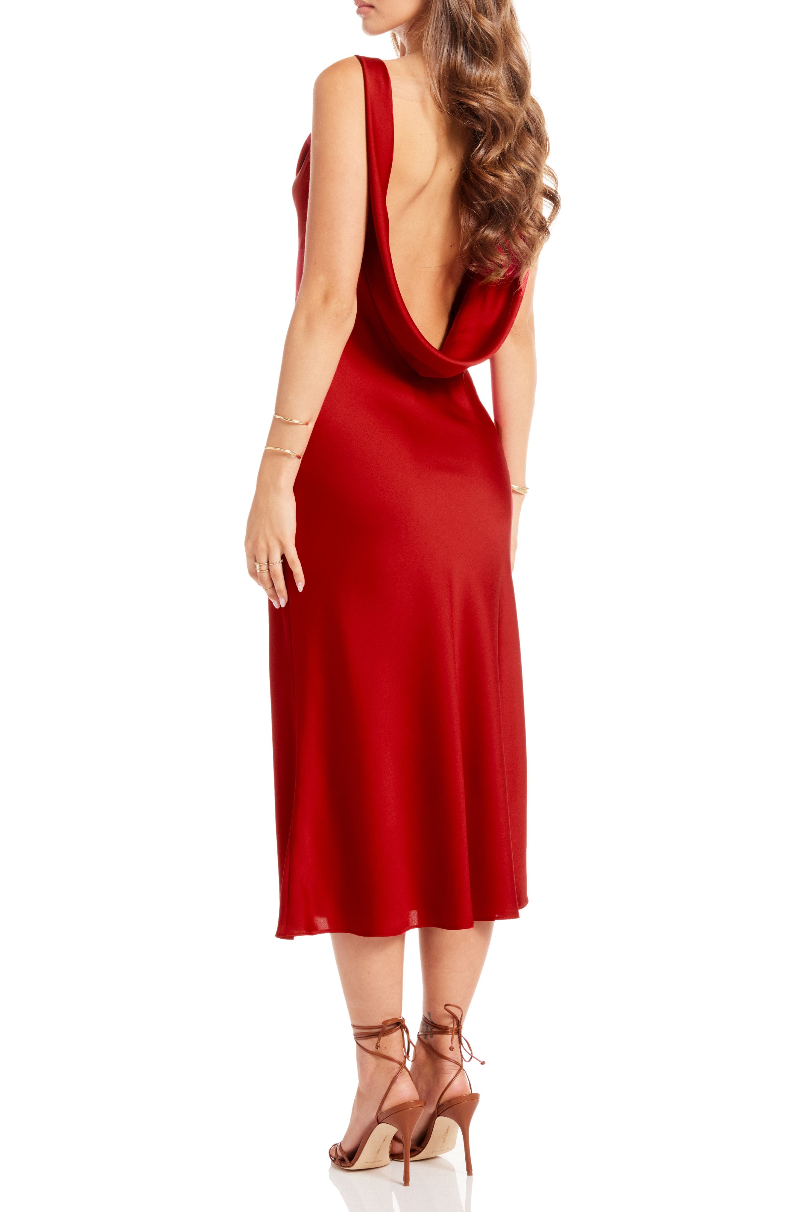 Katie May Heidi Cowl Neck Satin Gown | Nordstrom