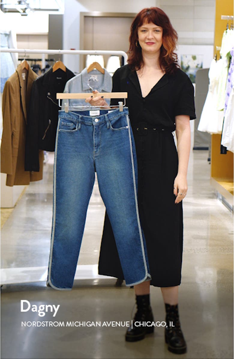 FRAME Le Sylvie High Waist Dolphin Hem Crop Straight Leg Jeans ...