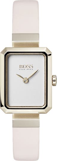 BOSS Whisper Leather Strap Watch, 20mm x 26mm | Nordstrom