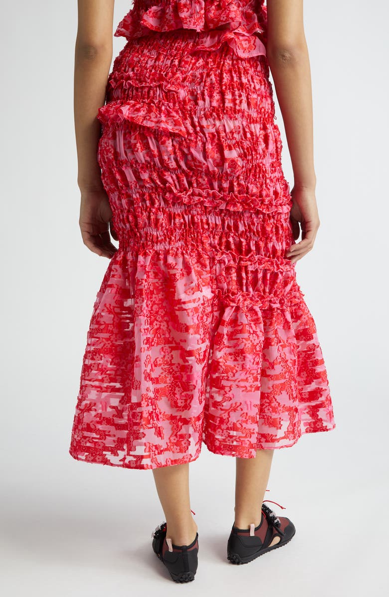 Cecilie Bahnsen Vianca Smocked Fil Coupé Midi Skirt | Nordstromrack
