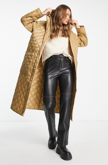 ASOS DESIGN Quilted Longline Coat | Nordstrom